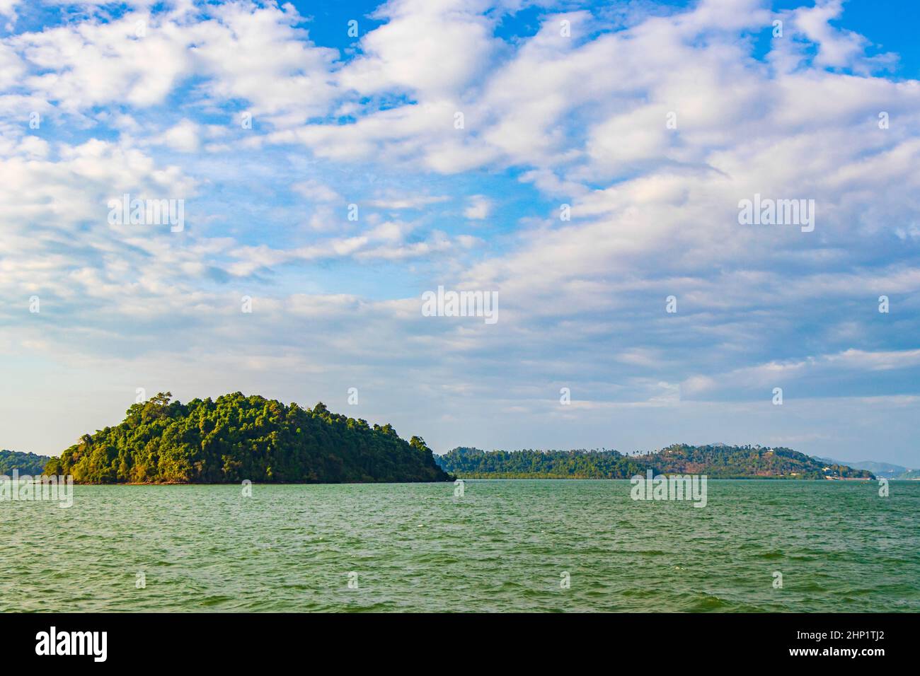 Tropical Paradise island Pulo Ru and Kawthaung landscape panorama view ...