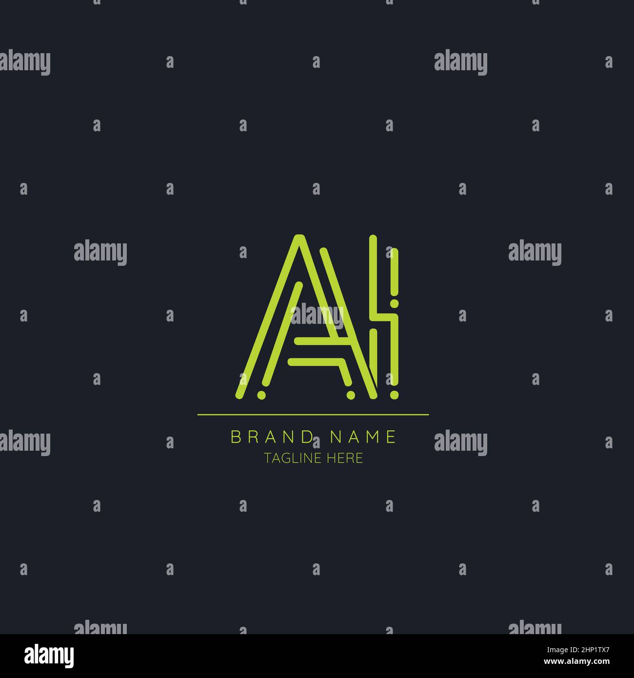 Minimal Initial Alphabet letter Logo icon AI Stock Vector Image & Art ...