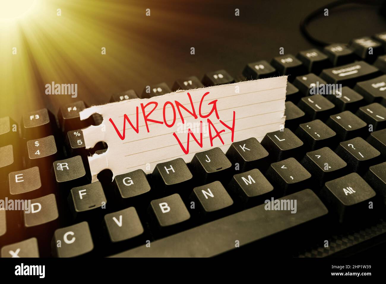 Text showing inspiration Wrong Way, Business idea taking an unsuitable ...