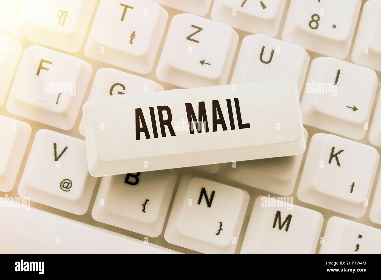Hand writing sign Air Mail, Conceptual photo the bags of letters and ...