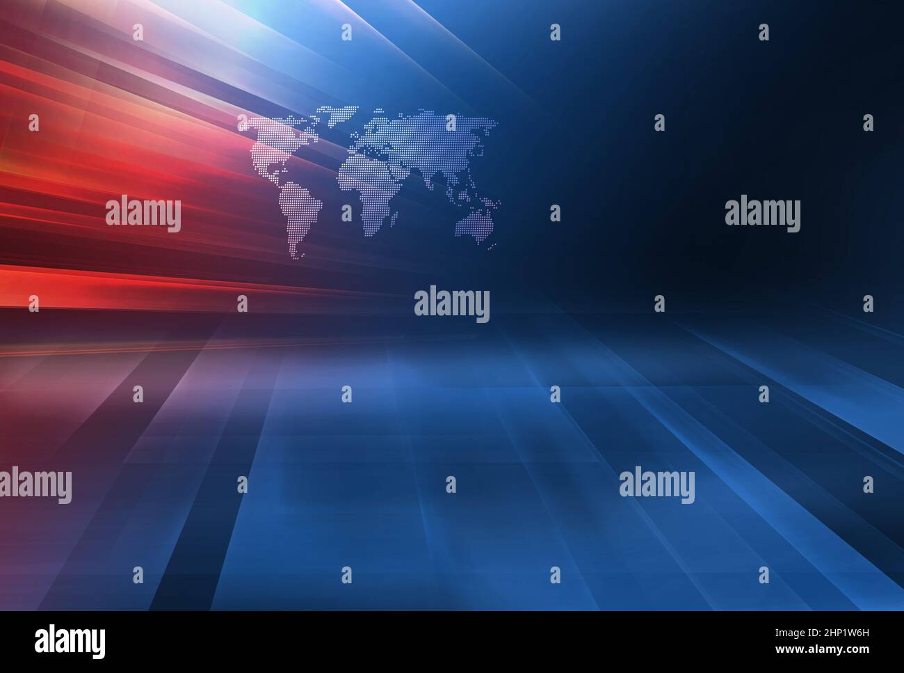 Graphical abstract background, empty studio space with dot world map on ...