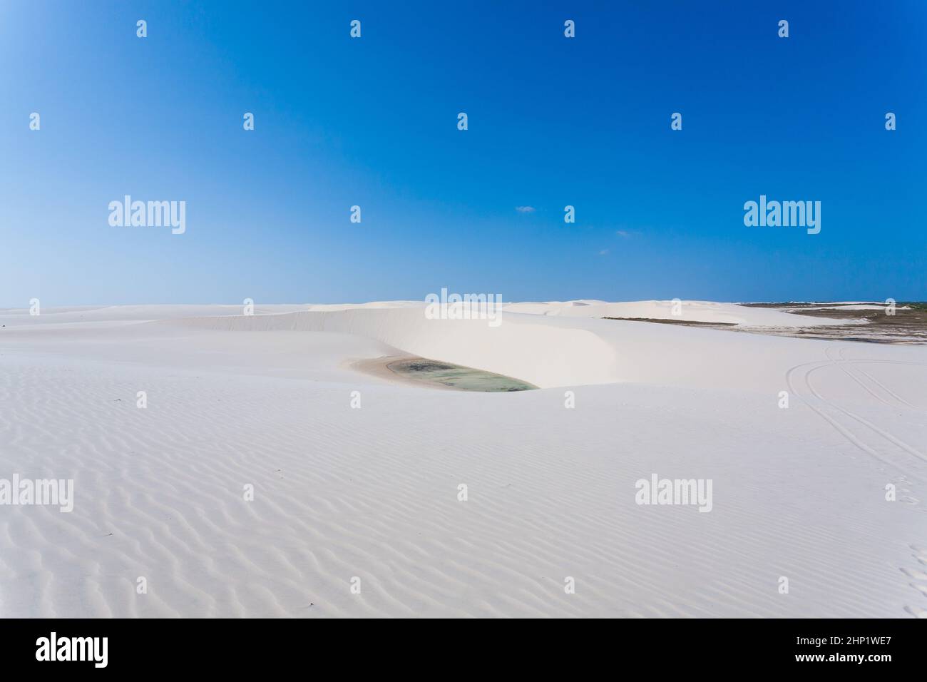 White sand dunes panorama from Lencois Maranhenses National Park ...