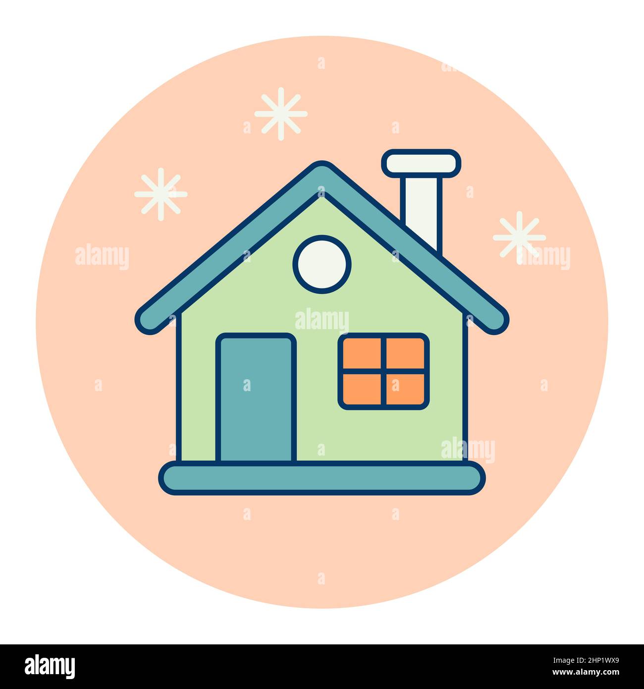 Detailed winter house vector isolated icon. Winter sign. Graph symbol ...