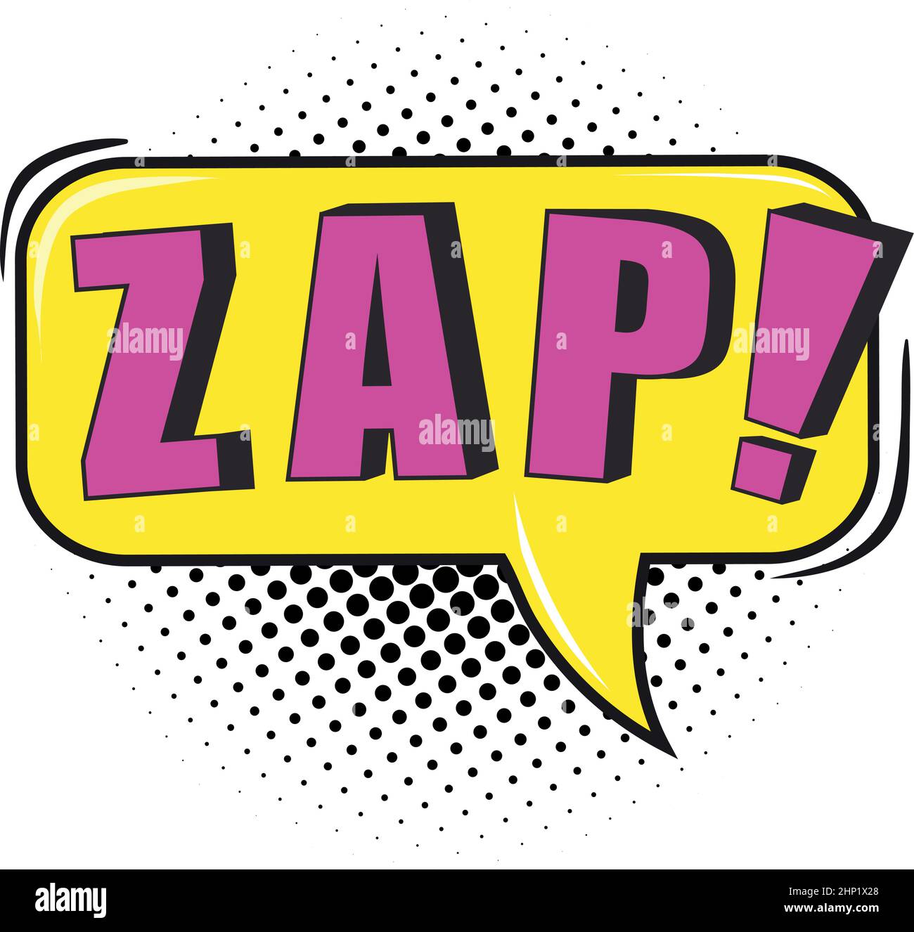 Text message in cartoon frame with halftone effect shadow isolated on ...