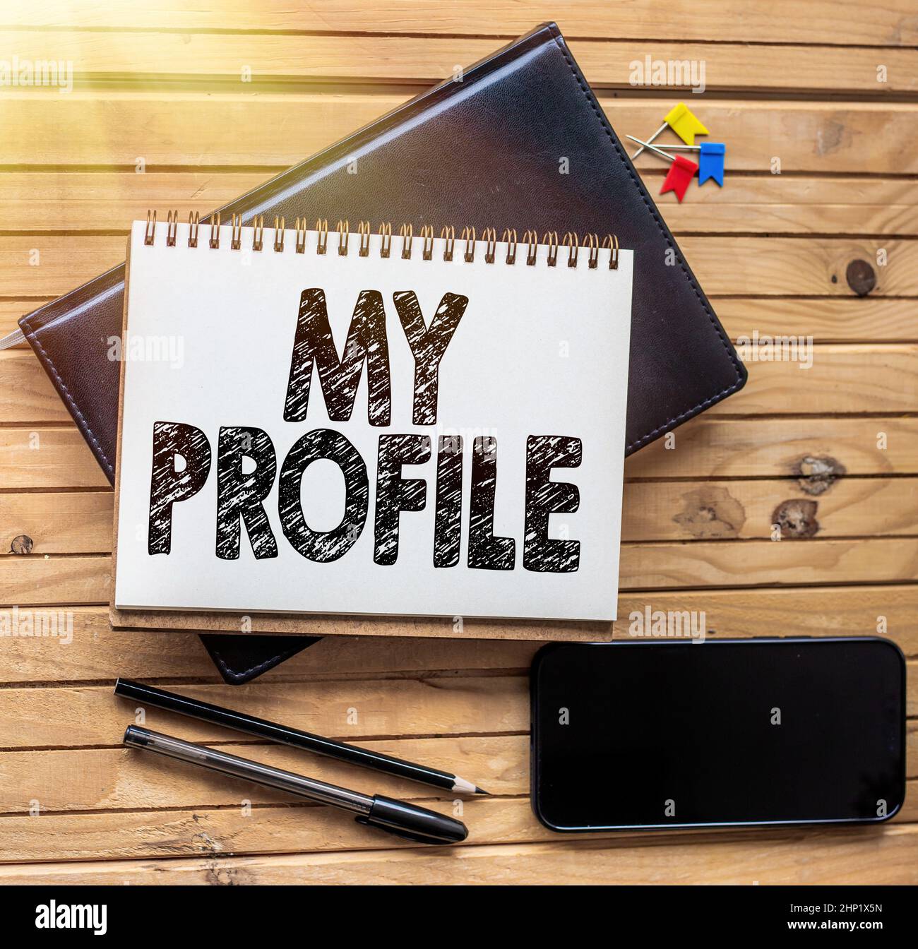 Text showing inspiration My Profile, Word for record of your personal ...