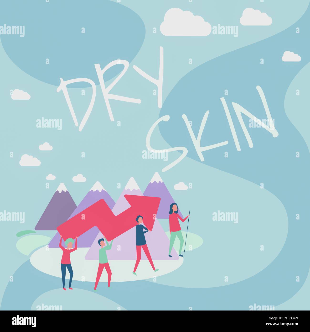 Conceptual display Dry Skin, Word Written on uncomfortable condition ...