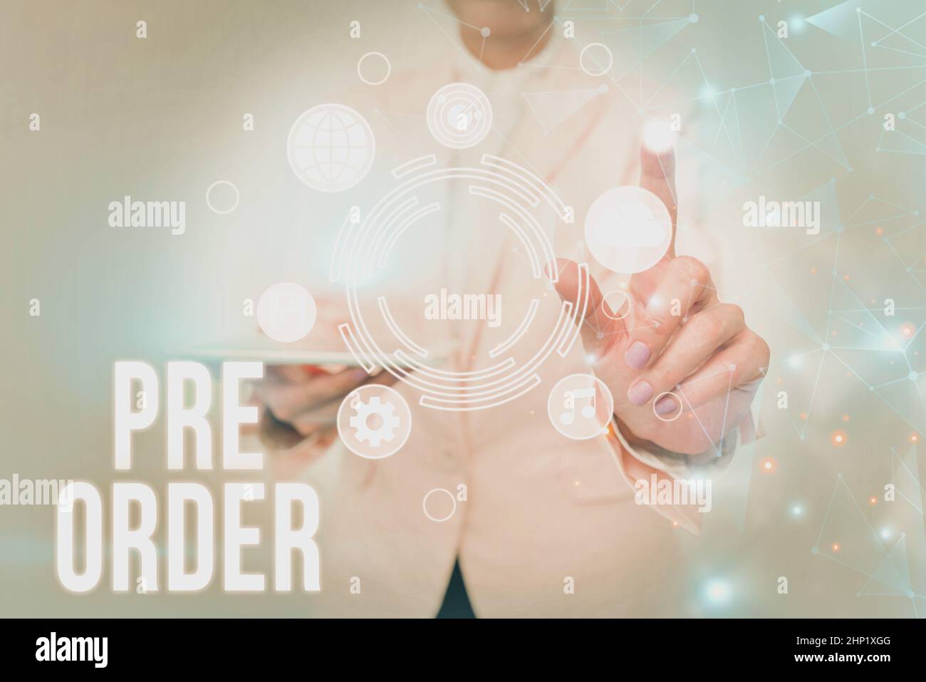 Text showing inspiration Pre Order, Word Written on an order for a ...