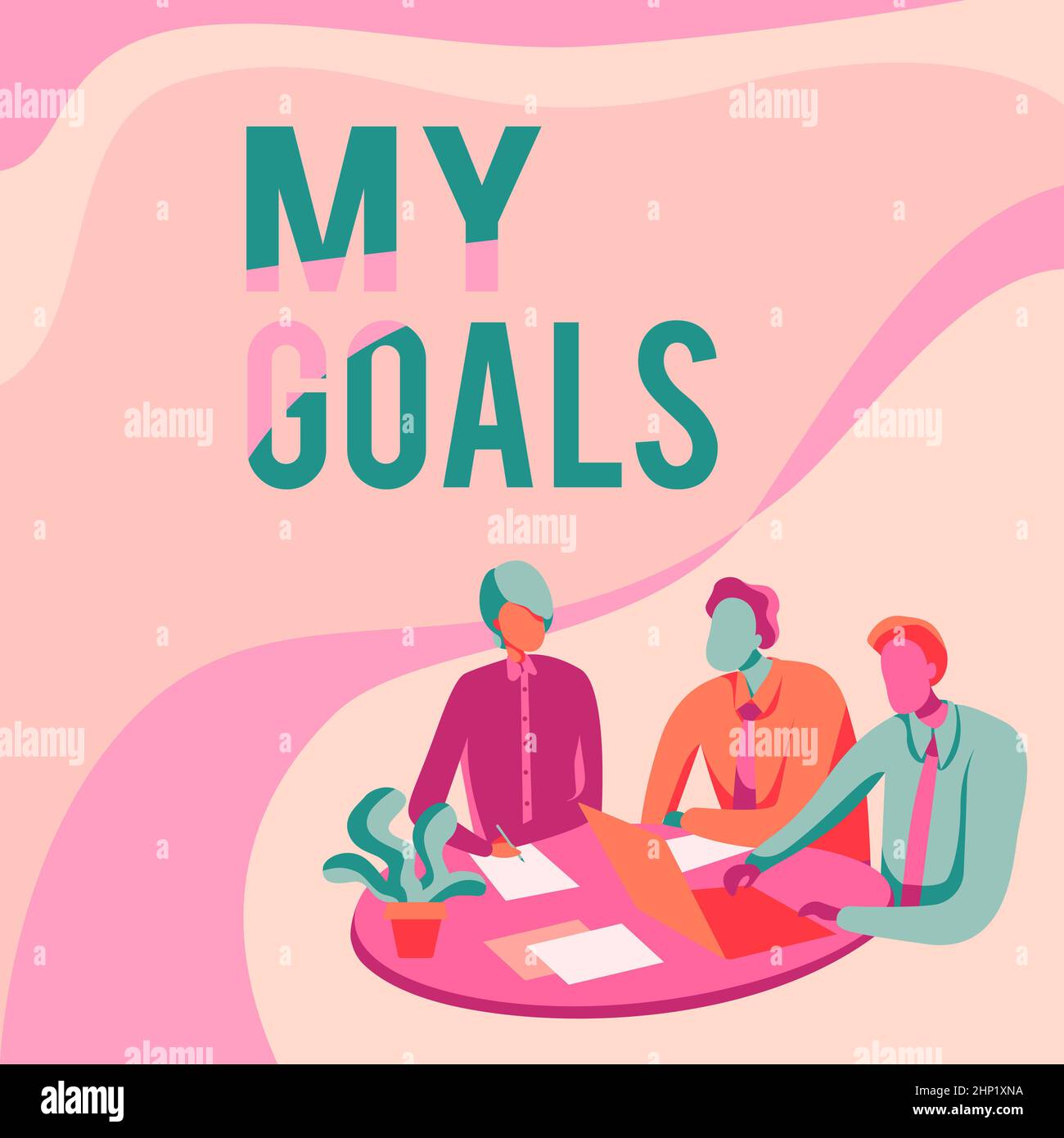 Text showing inspiration My Goals, Conceptual photo a future or desired ...