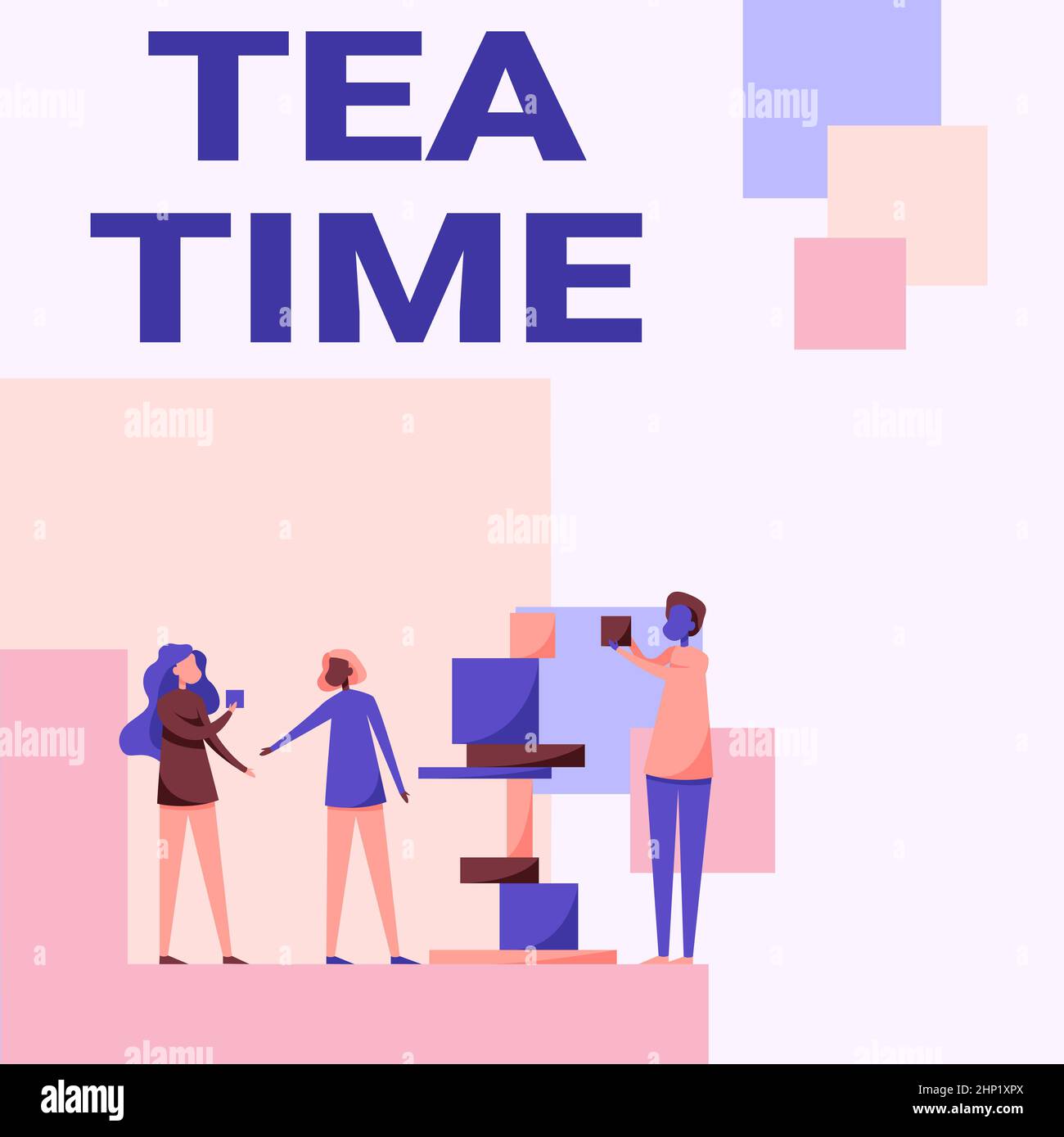 Sign displaying Tea Time, Business concept the time in the afternoon ...
