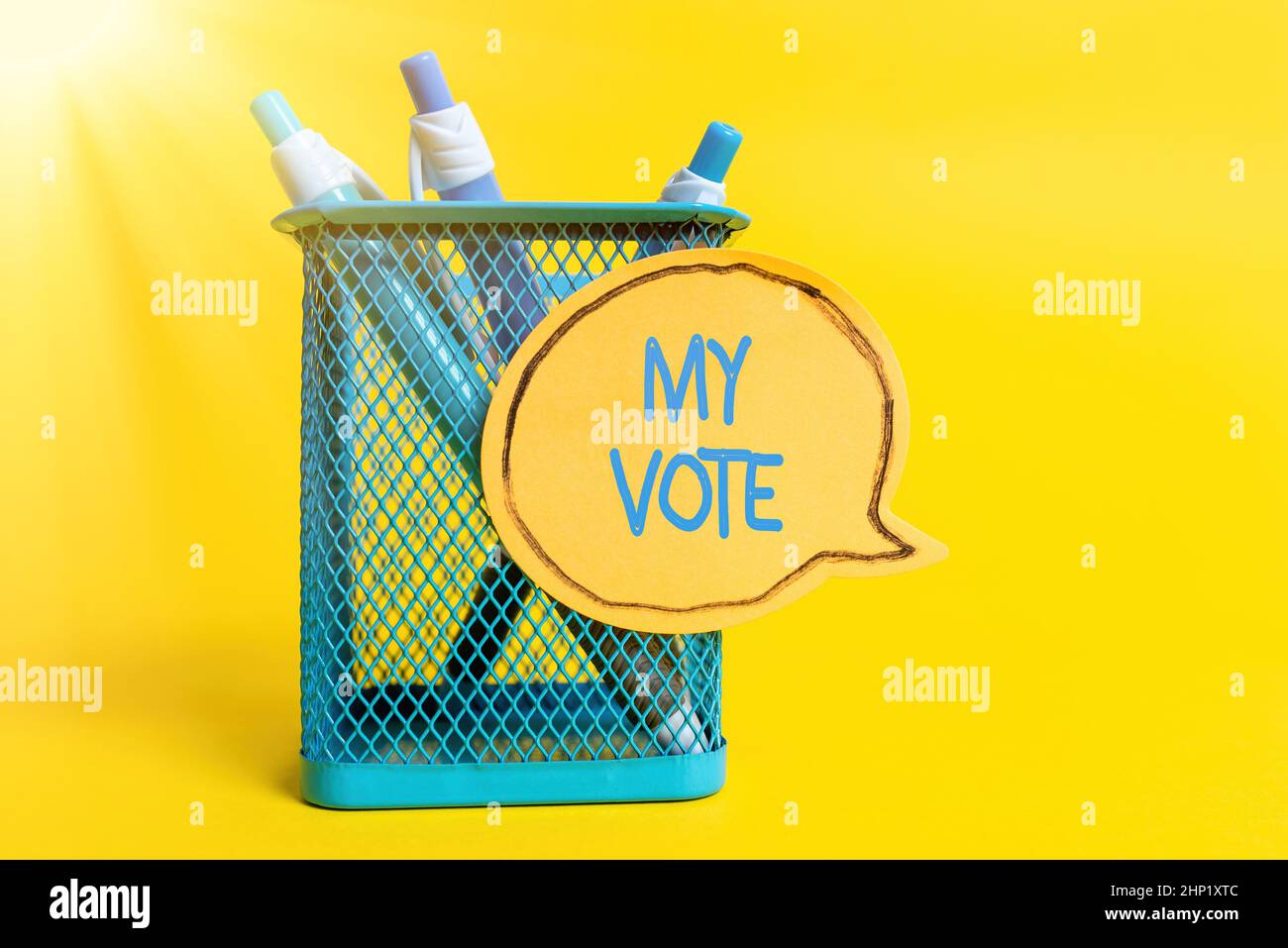 Text caption presenting My Vote, Business idea the act of showing your ...