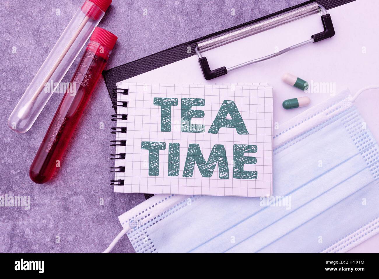 Hand writing sign Tea Time, Concept meaning the time in the afternoon ...