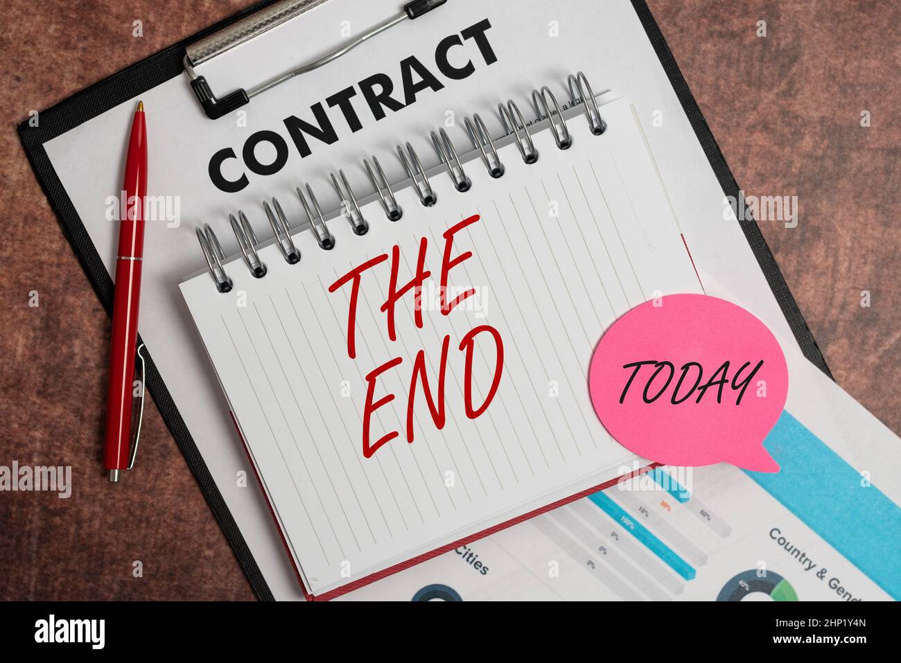 Hand writing sign The End, Business concept Final part of play ...