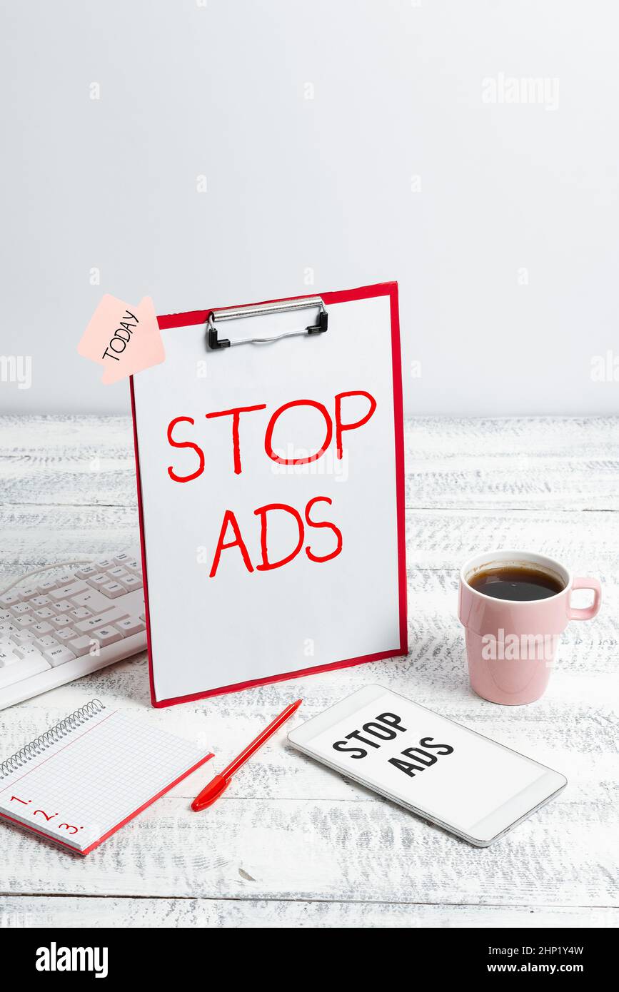 Conceptual display Stop Ads, Internet Concept program that will remove ... Conceptual display Stop Ads, Internet Concept program that will remove ...