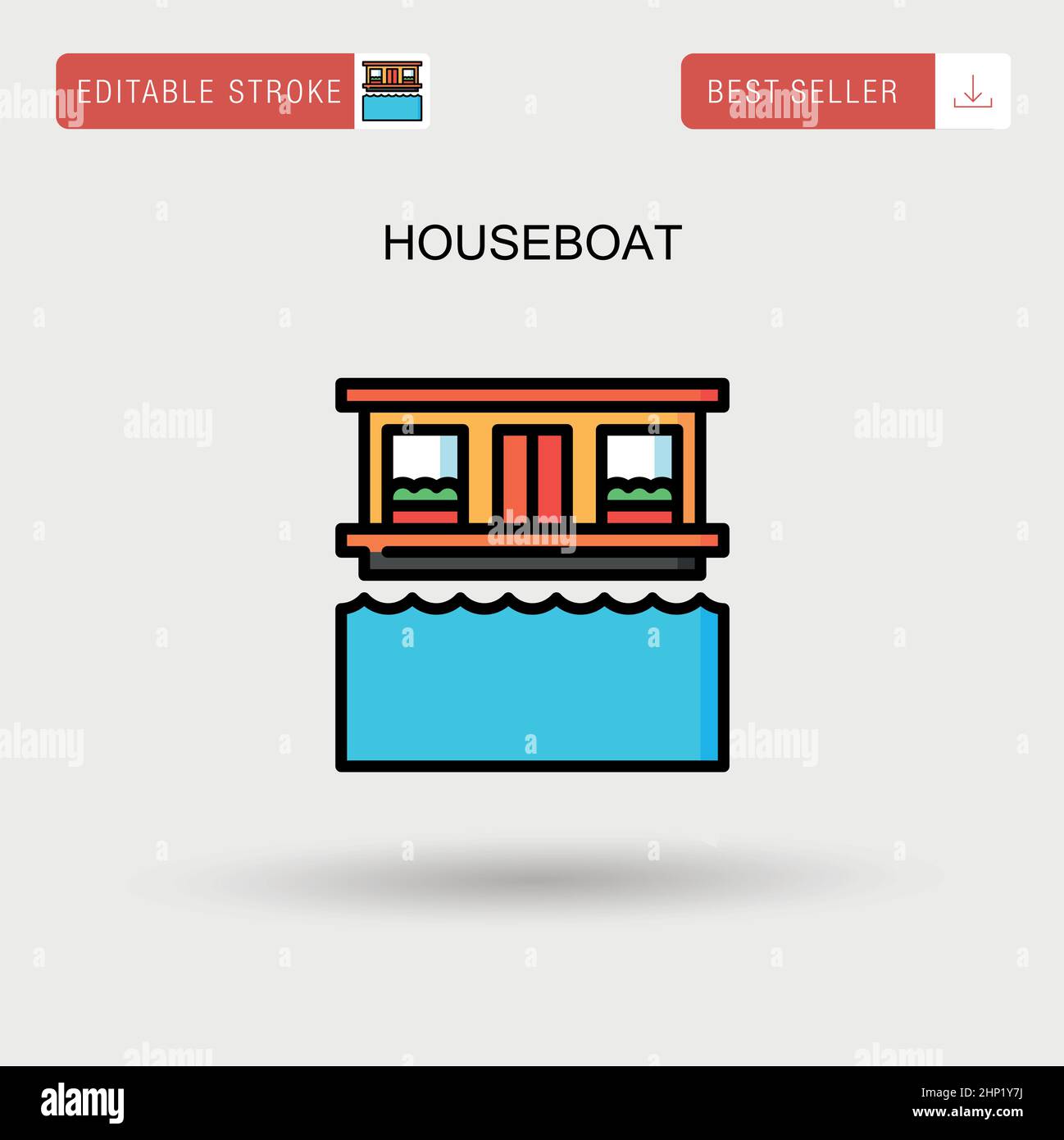 Houseboat Simple vector icon Stock Vector Image & Art - Alamy
