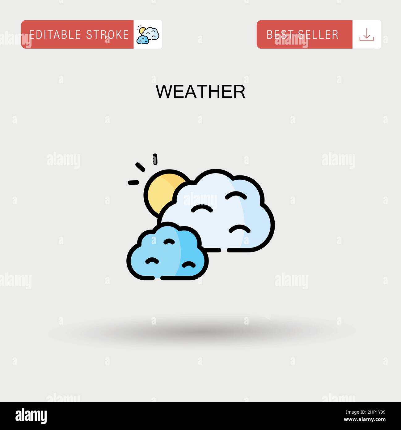 Sunny weather cloud icon Stock Vector Images - Alamy