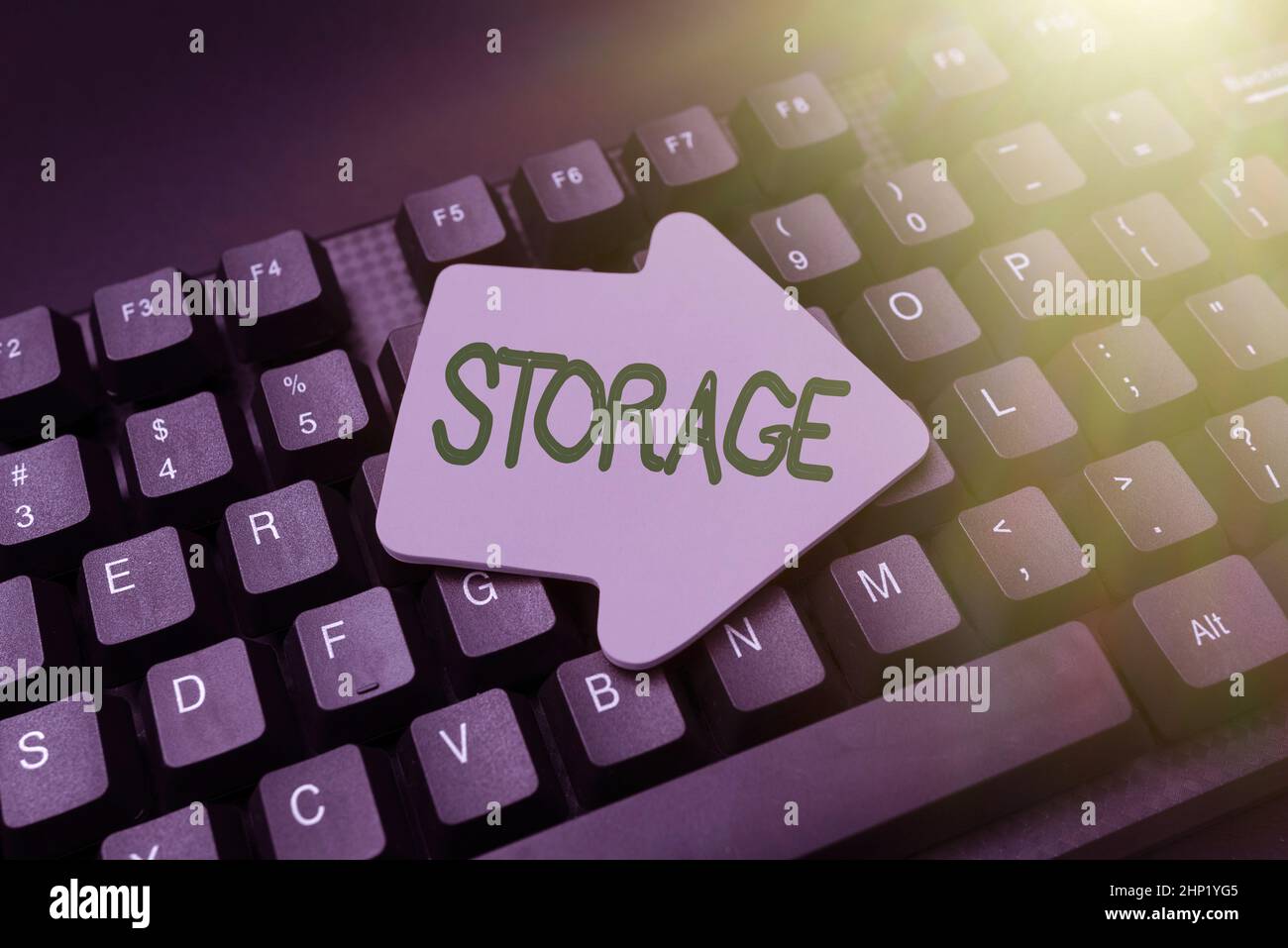 Hand writing sign Storage, Concept meaning Action of storage something ...