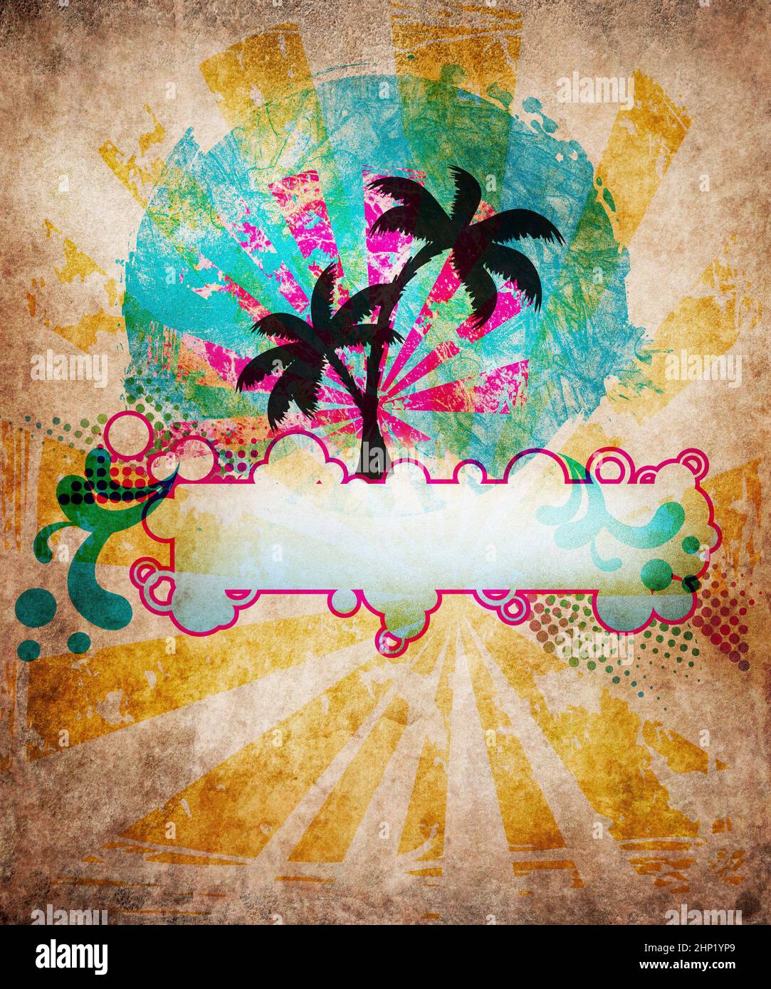 Summer beach design in grunge style Stock Photo - Alamy