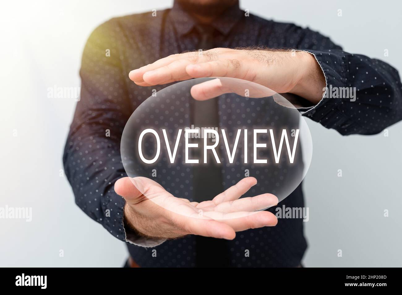 Handwriting text Overview, Business showcase the general review or ...