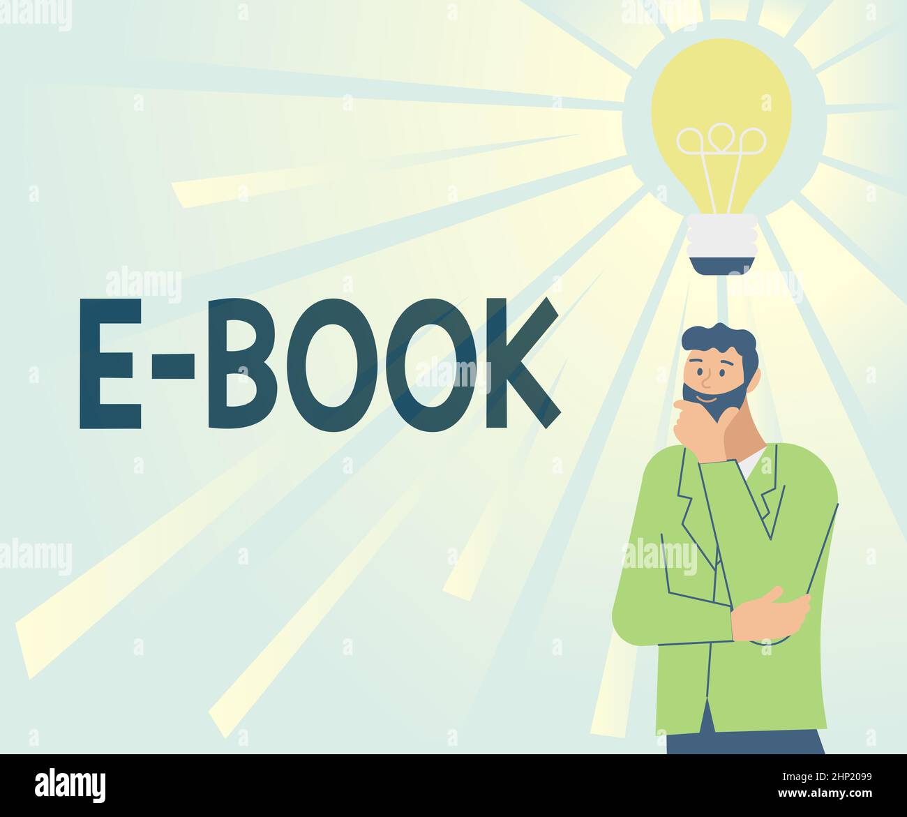 Text caption presenting E Book, Word for electronic version of printed ...