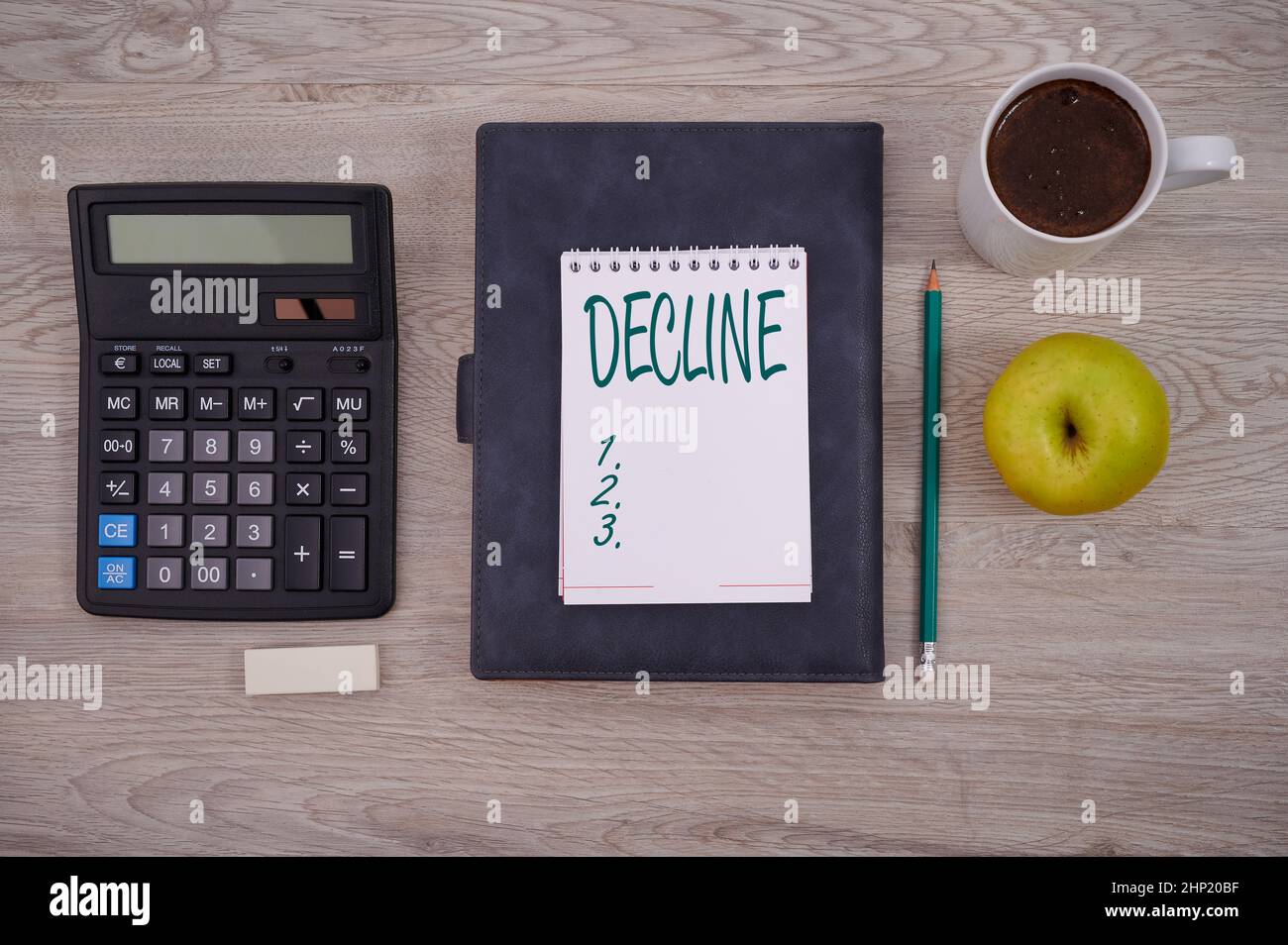 Text caption presenting Decline, Business showcase Become smaller fewer less Decrease Politely ...