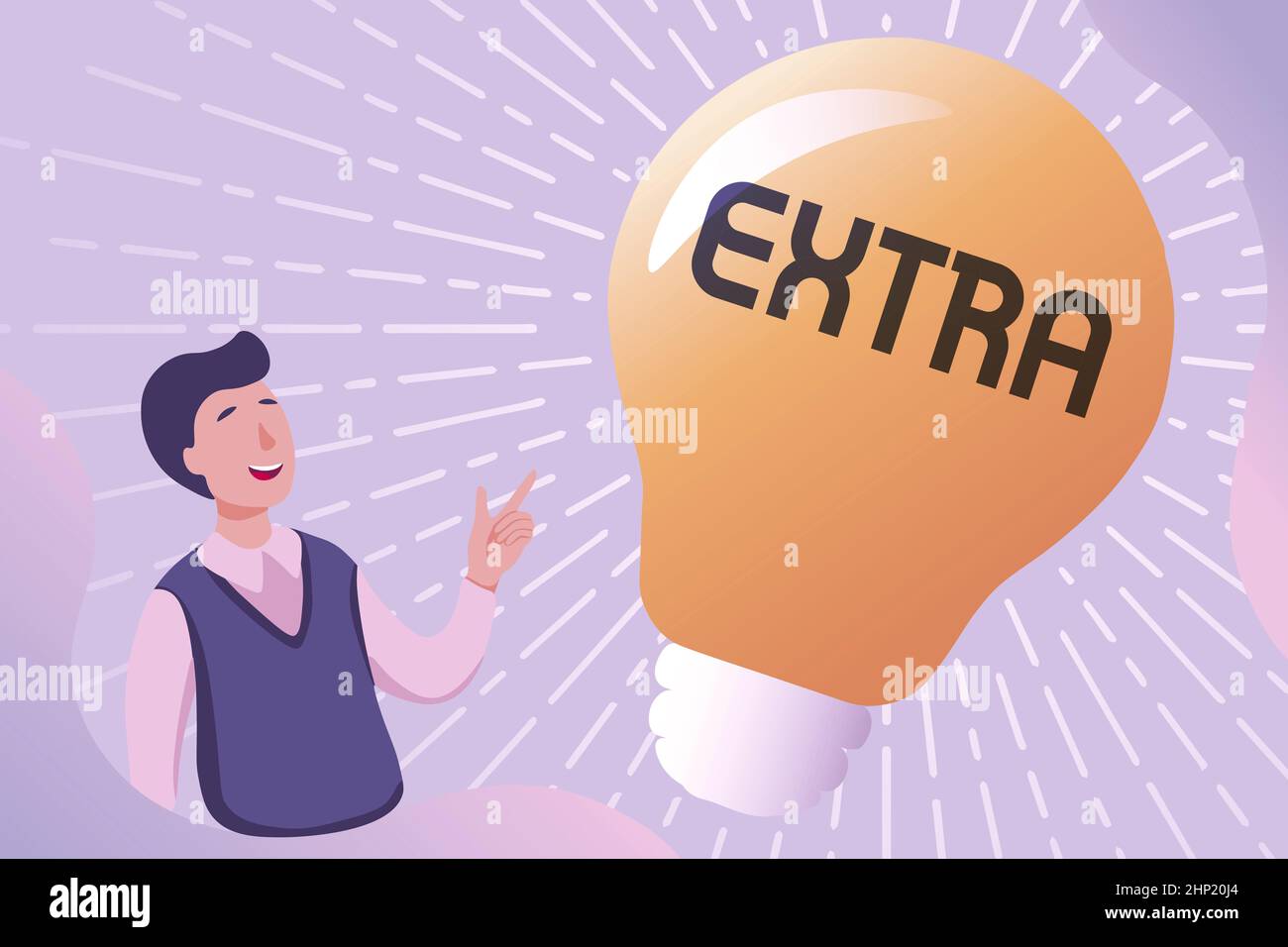 Text sign showing Extra, Concept meaning Added to existing or usual ...