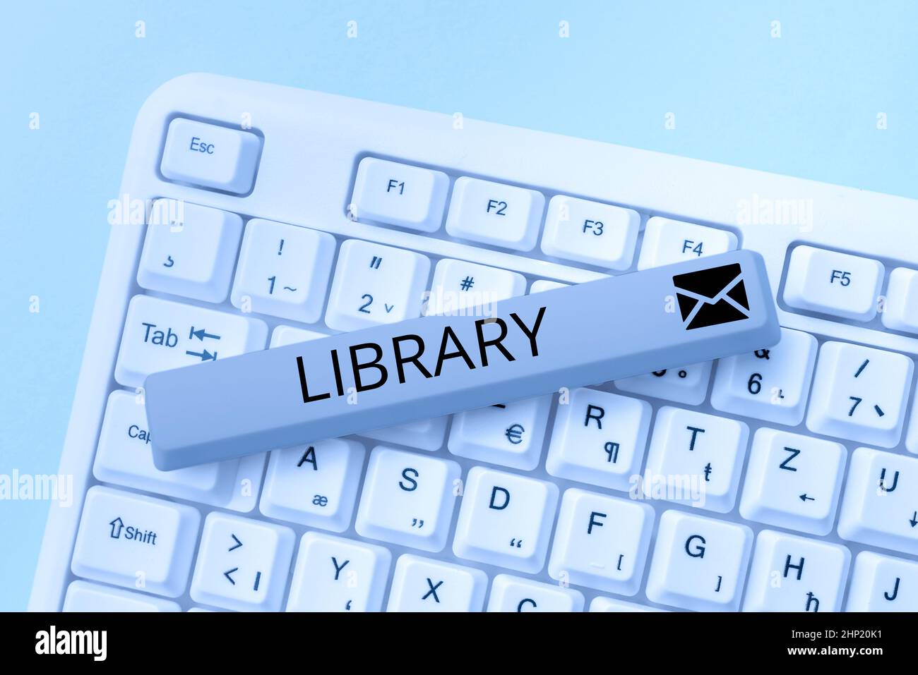 Writing displaying text Library, Business showcase Building room ...