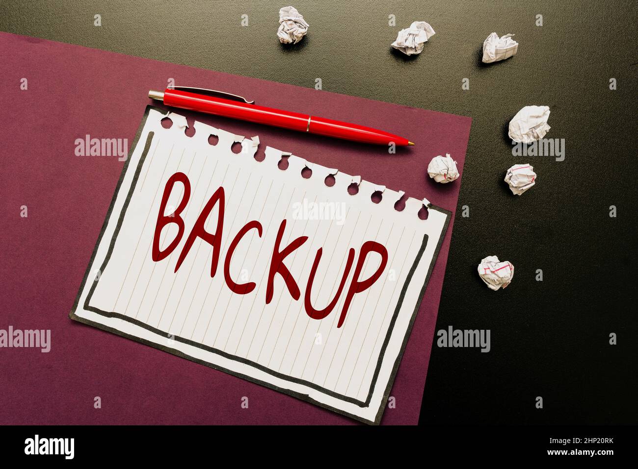 Sign displaying Backup, Internet Concept copy of file or other item data made in case original ...