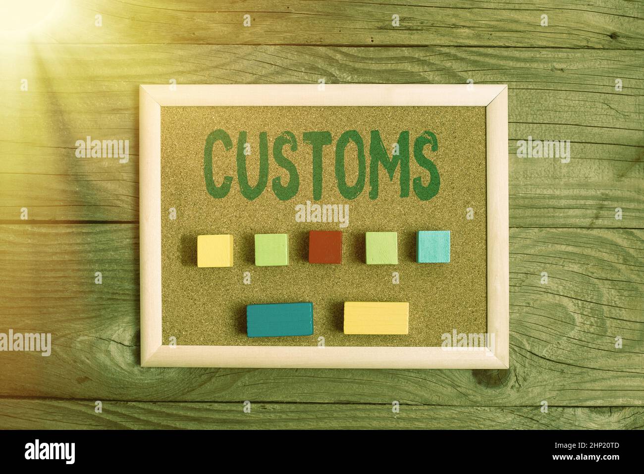 Text sign showing Customs, Concept meaning Official department ...