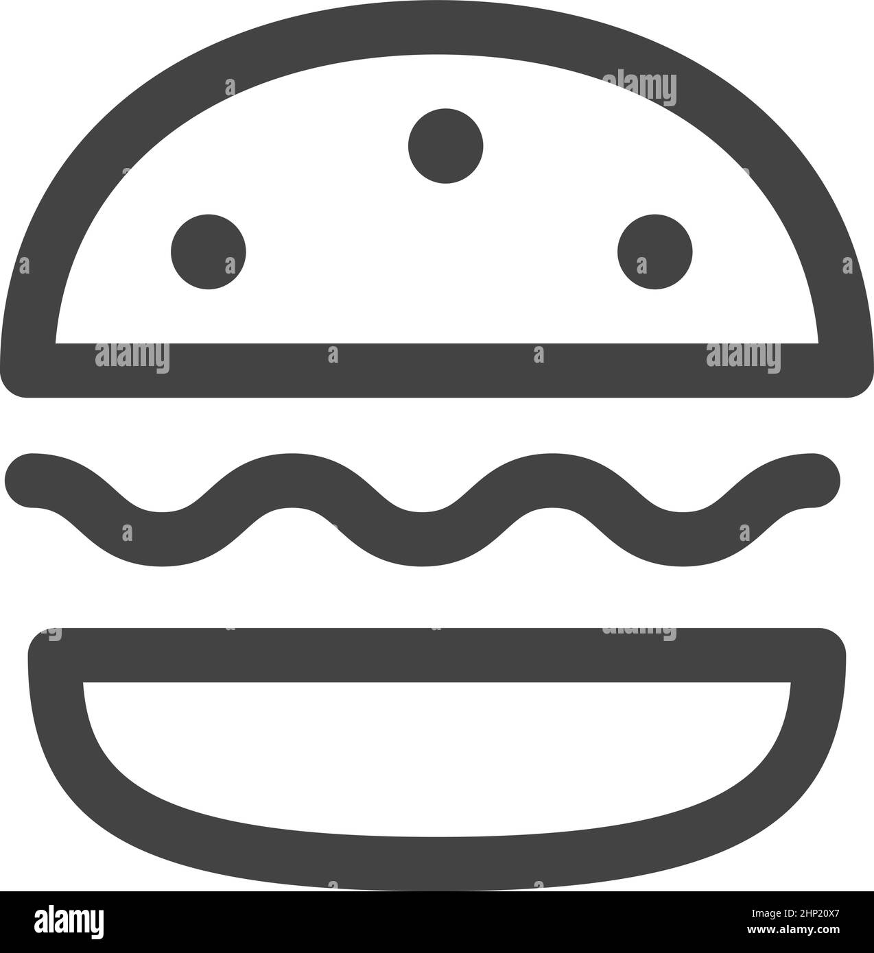 Burger line icon. Fast food symbol. Cafe sign isolated on white ...
