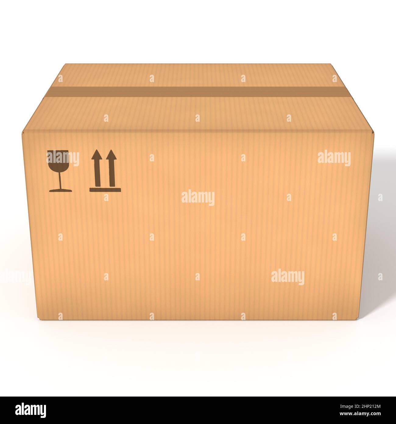 Closed cardboard box on white background. Retail, logistics, delivery ...
