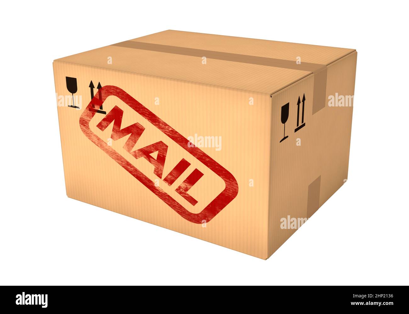 Mail box. Closed cardboard box isolated on white background. Retail ...