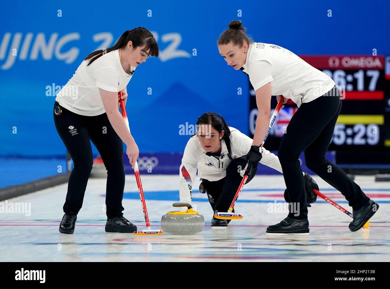 Great Britain's Hailey Duff (left), Eve Muirhead (centre) and Jennifer ...