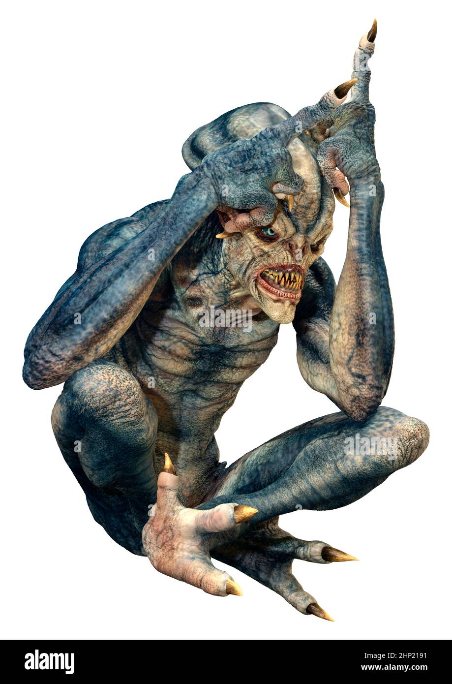 3D rendering of a blue alien isolated on white background Stock Photo ...