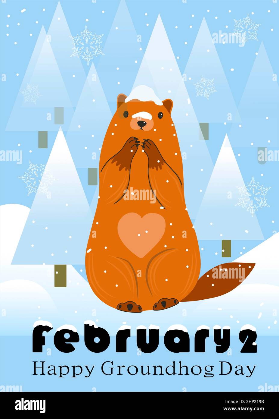 Happy Groundhog Day greeting card. Happy marmot Day Typographic Vector ...