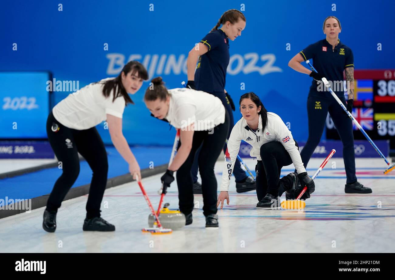 Great Britain's Hailey Duff (left), Jennifer Dodds (centre) and Eve ...