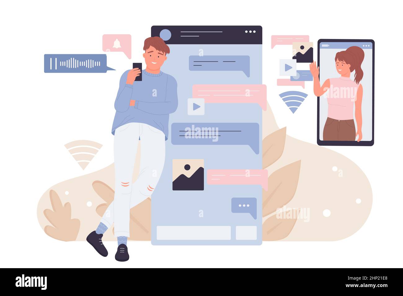 Using whatsapp Stock Vector Images - Alamy