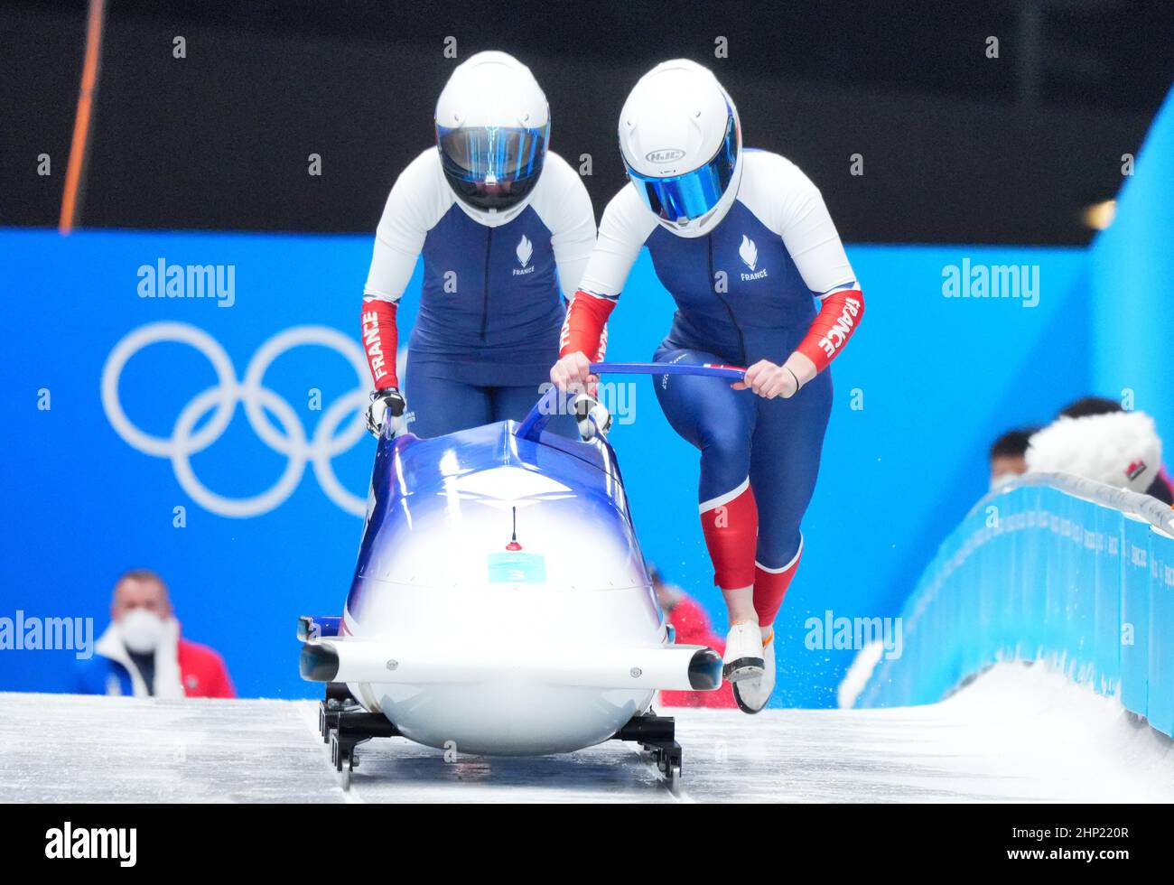 Yanqing, China. 18th Feb, 2022. Bobsleigh, Olympics, two-man bobsleigh ...