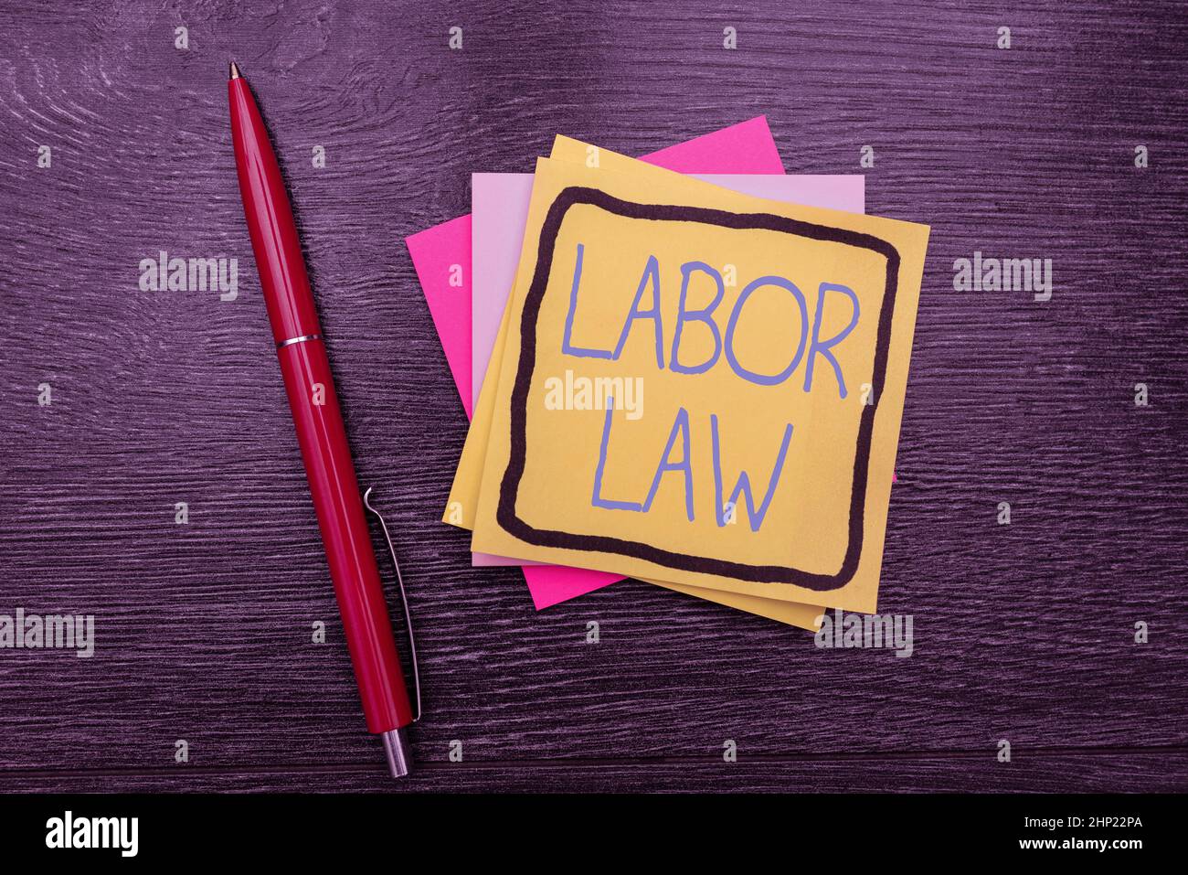 Writing displaying text Labor Law, Word for rules relating to rights ...