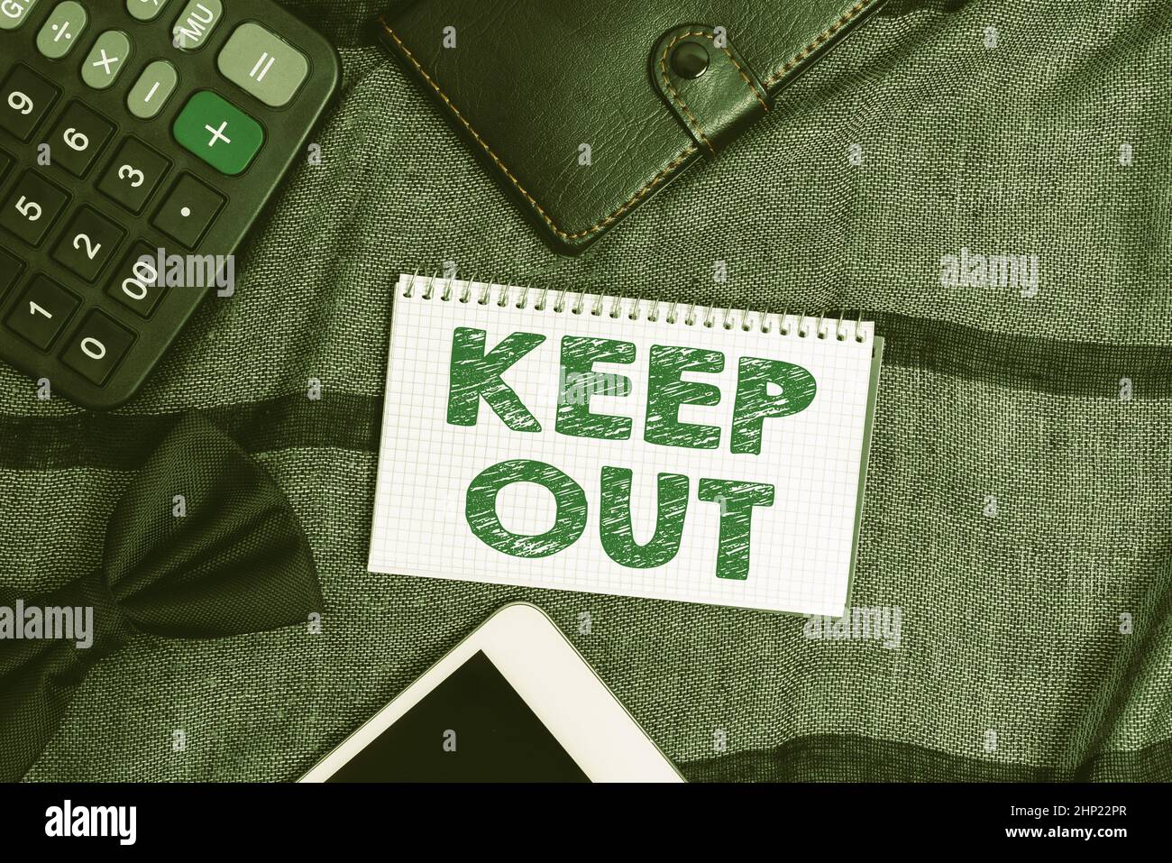 Hand writing sign Keep Out, Business overview to stop someone or ...