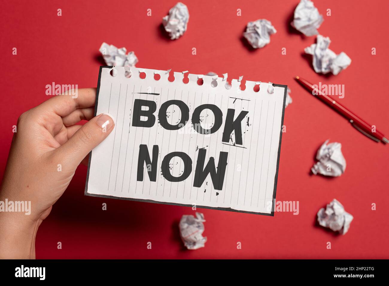 Hand writing sign Book Now, Business concept Make a reservation in ...