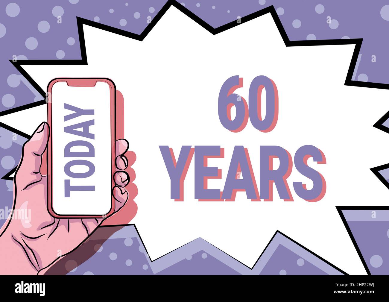 Sign displaying 60 Years, Business concept It is the onset of a golden ...