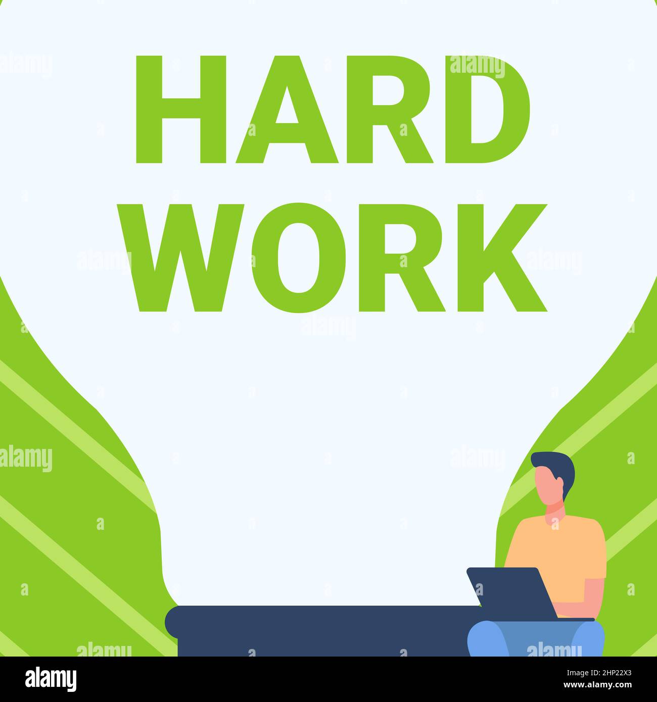 Text showing inspiration Hard Work, Business idea always putting a lot ...