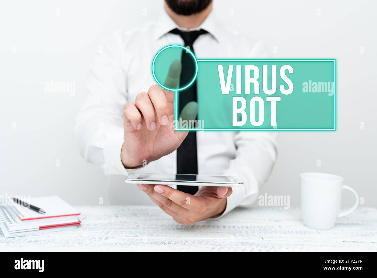 Conceptual display Virus Bot, Concept meaning malicious selfpropagating ...