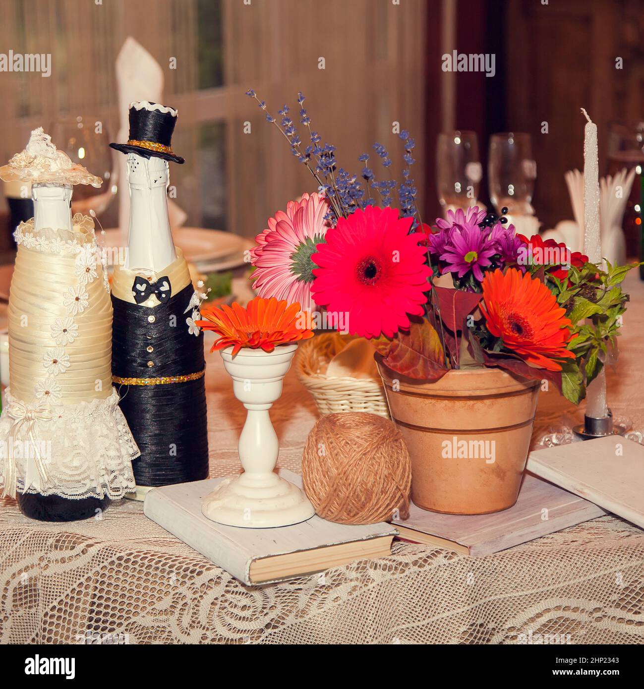 Traditional wedding bulls are a bottle of champagne and cognac ...