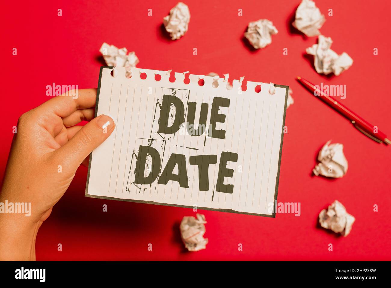Text caption presenting Due Date, Word for The date when payment should ...