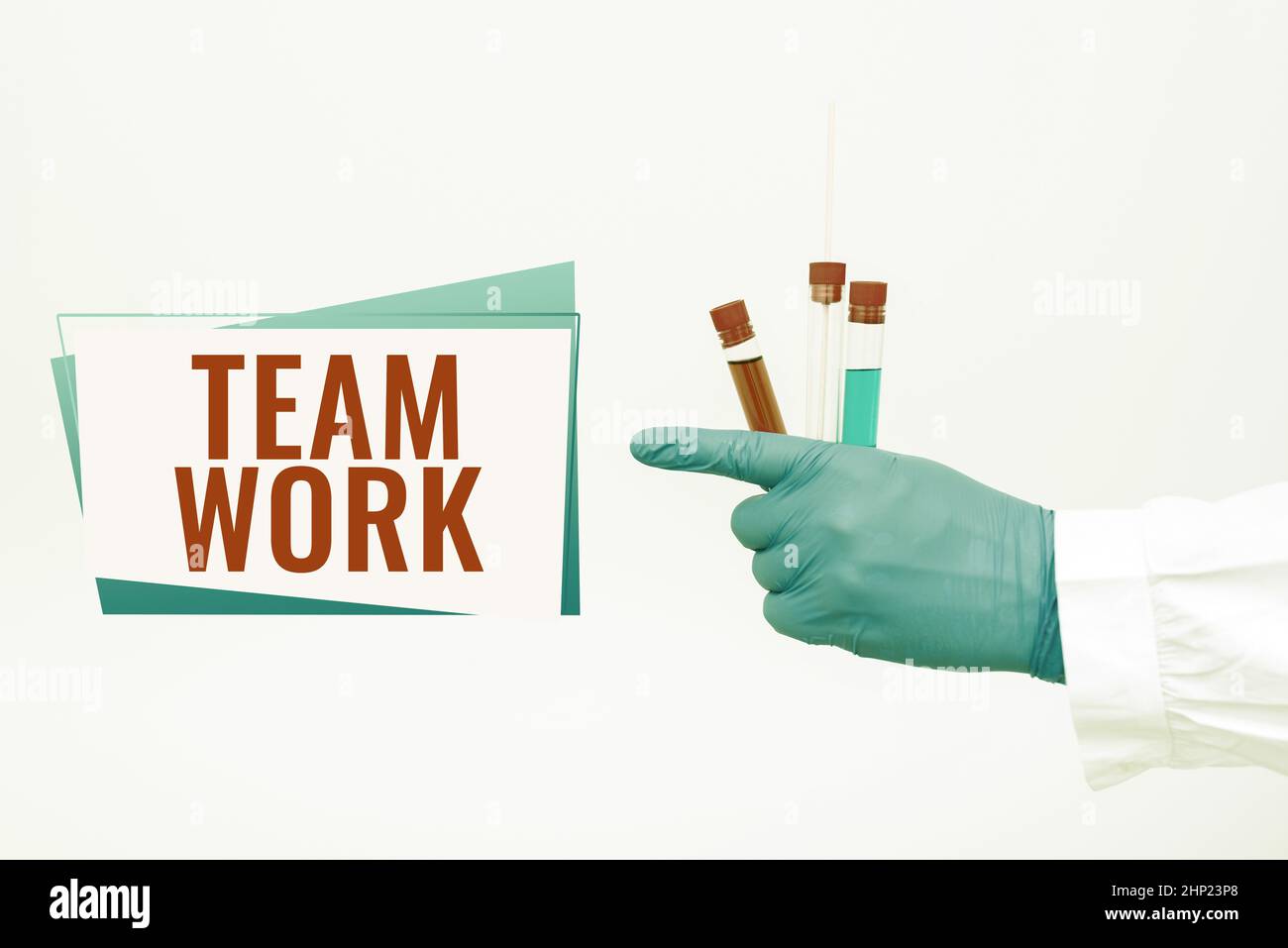 Sign displaying Team Work, Concept meaning Combined action of a group ...