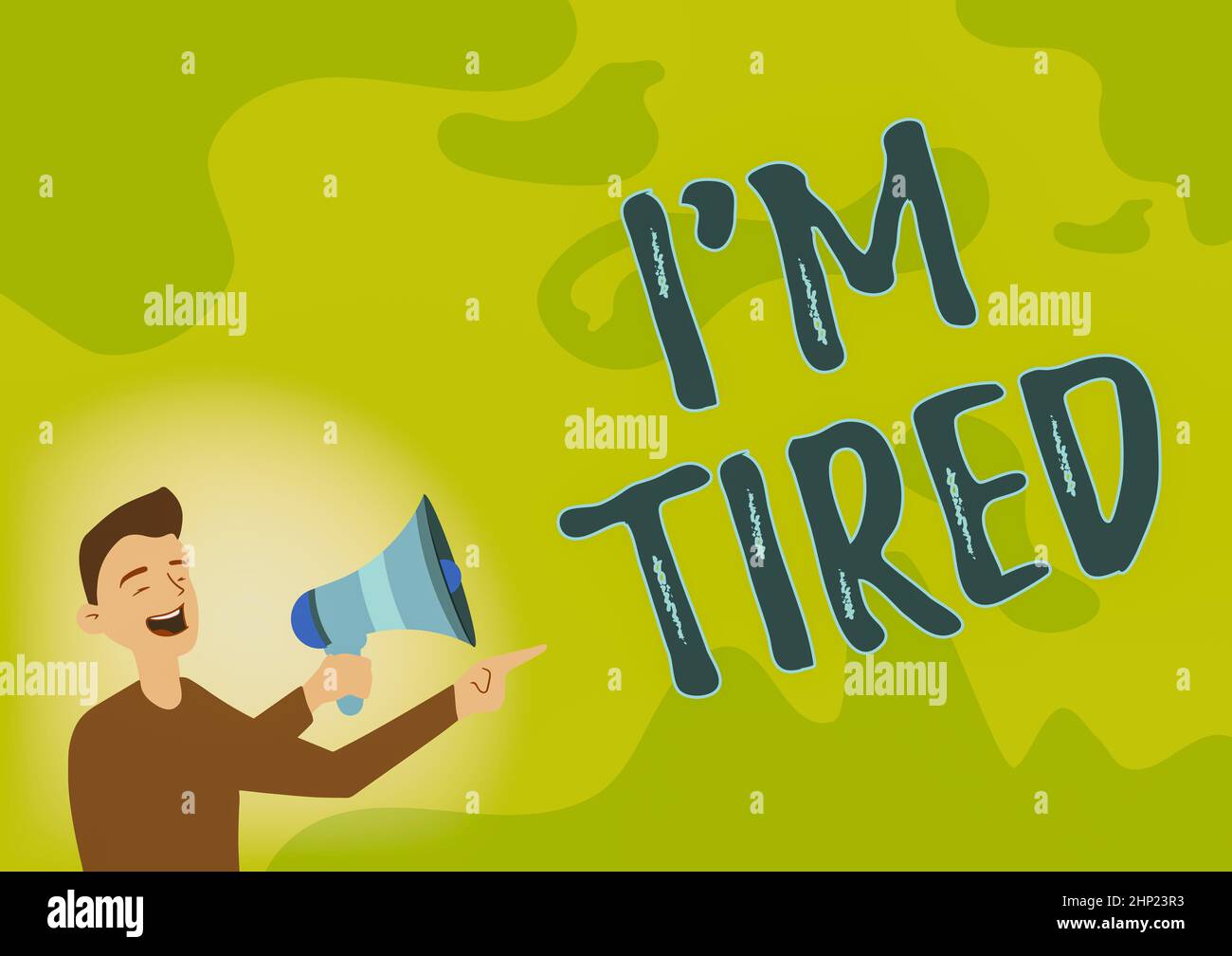 Handwriting text I M Tired, Concept meaning drained of strength and ...