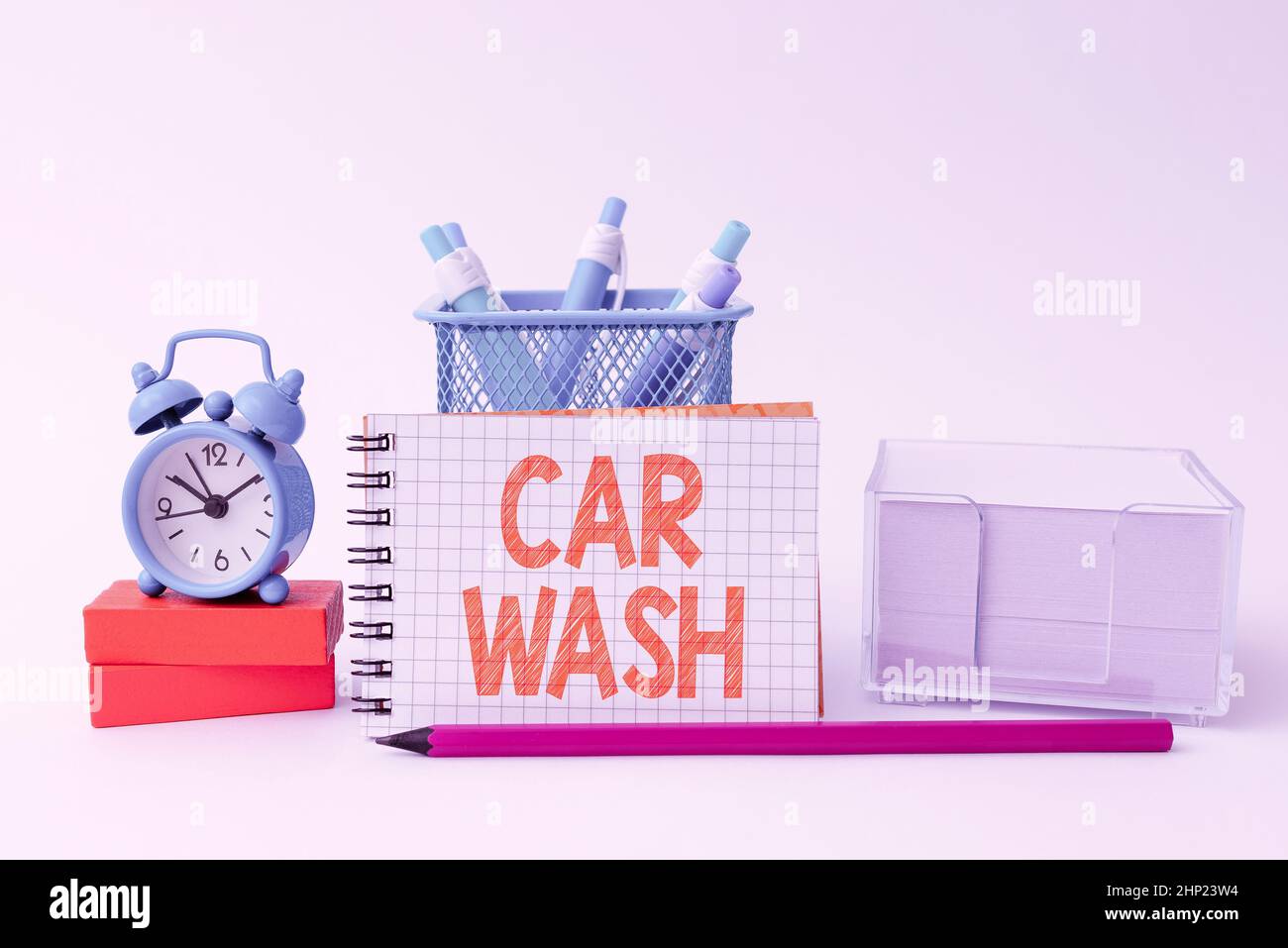 Hand writing sign Car Wash, Business concept a building containing ...