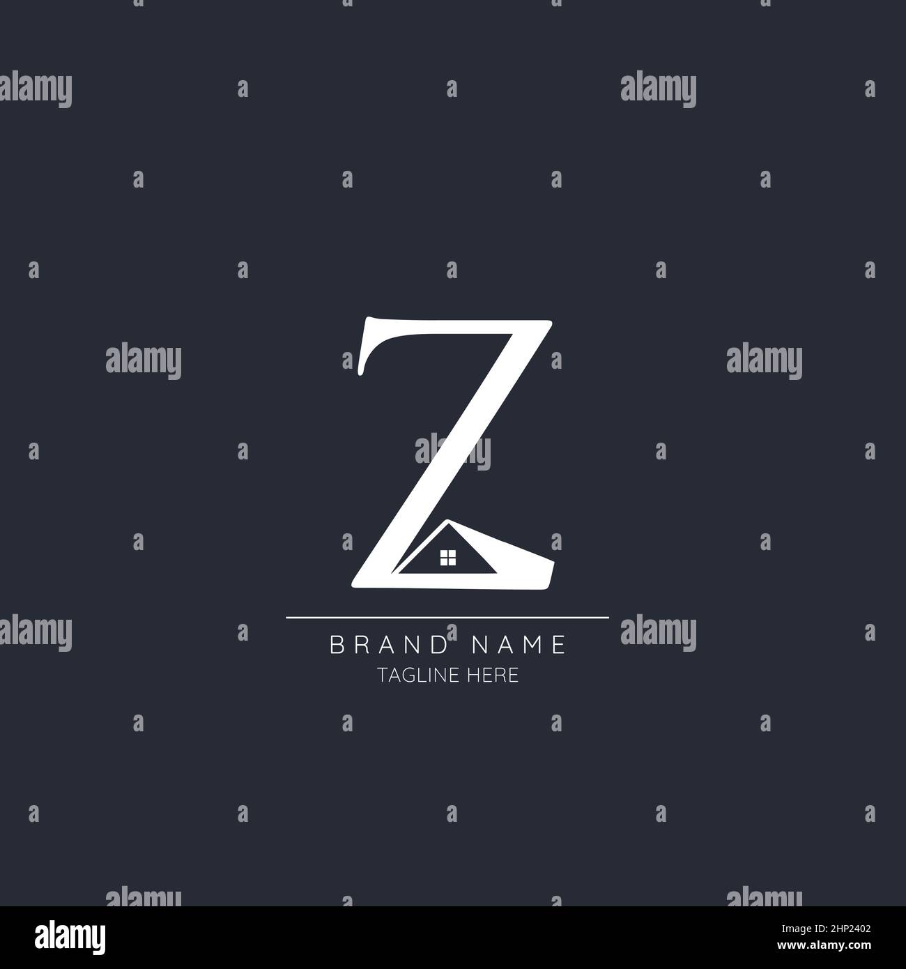 Minimalist creative letter Z incorporate with house logo Stock Vector ...