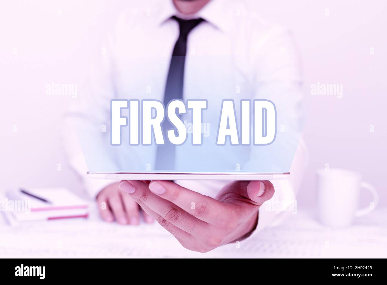 Writing displaying text First Aid, Conceptual photo Practise of healing ...